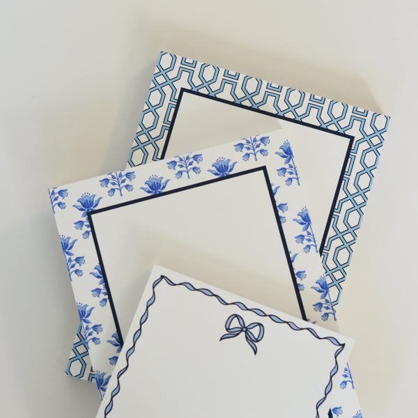 Stock Shoppe: 5x7 Blue Trellis Notepad - WH Hostess Social Stationery