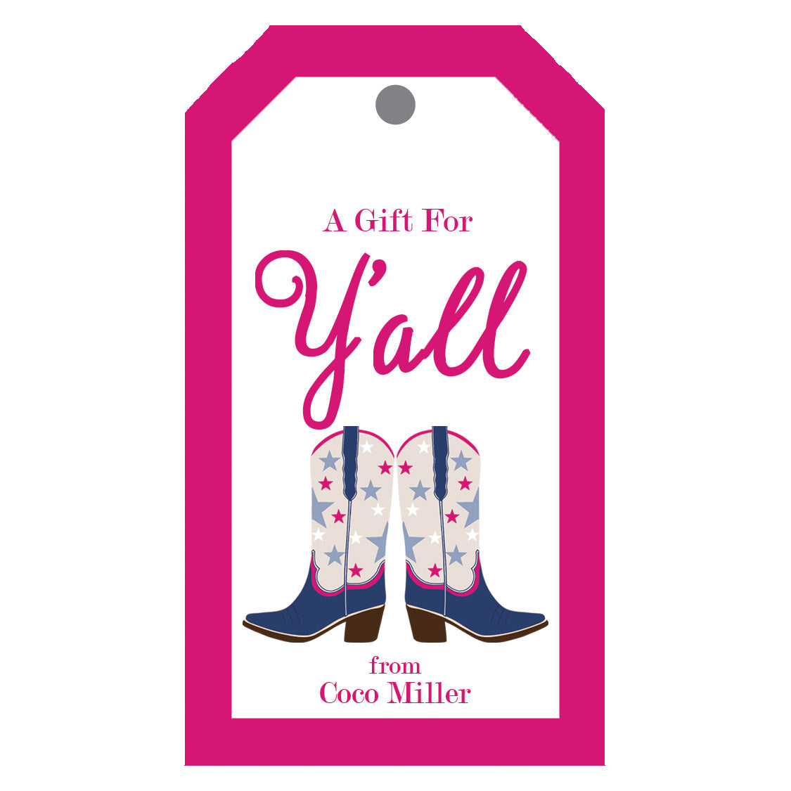Cowboy Boots Personalized Gift Tags - WH Hostess Social Stationery
