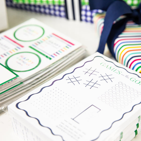 In Stock 5x7 GAMES to GO Notepad - WH Hostess Social Stationery