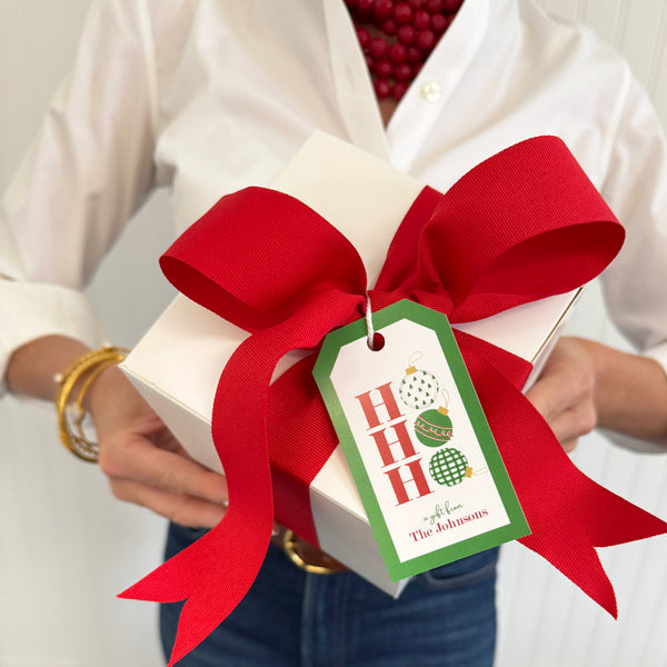 HO HO HO Christmas Personalized Gift Tags - WH Hostess Social Stationery
