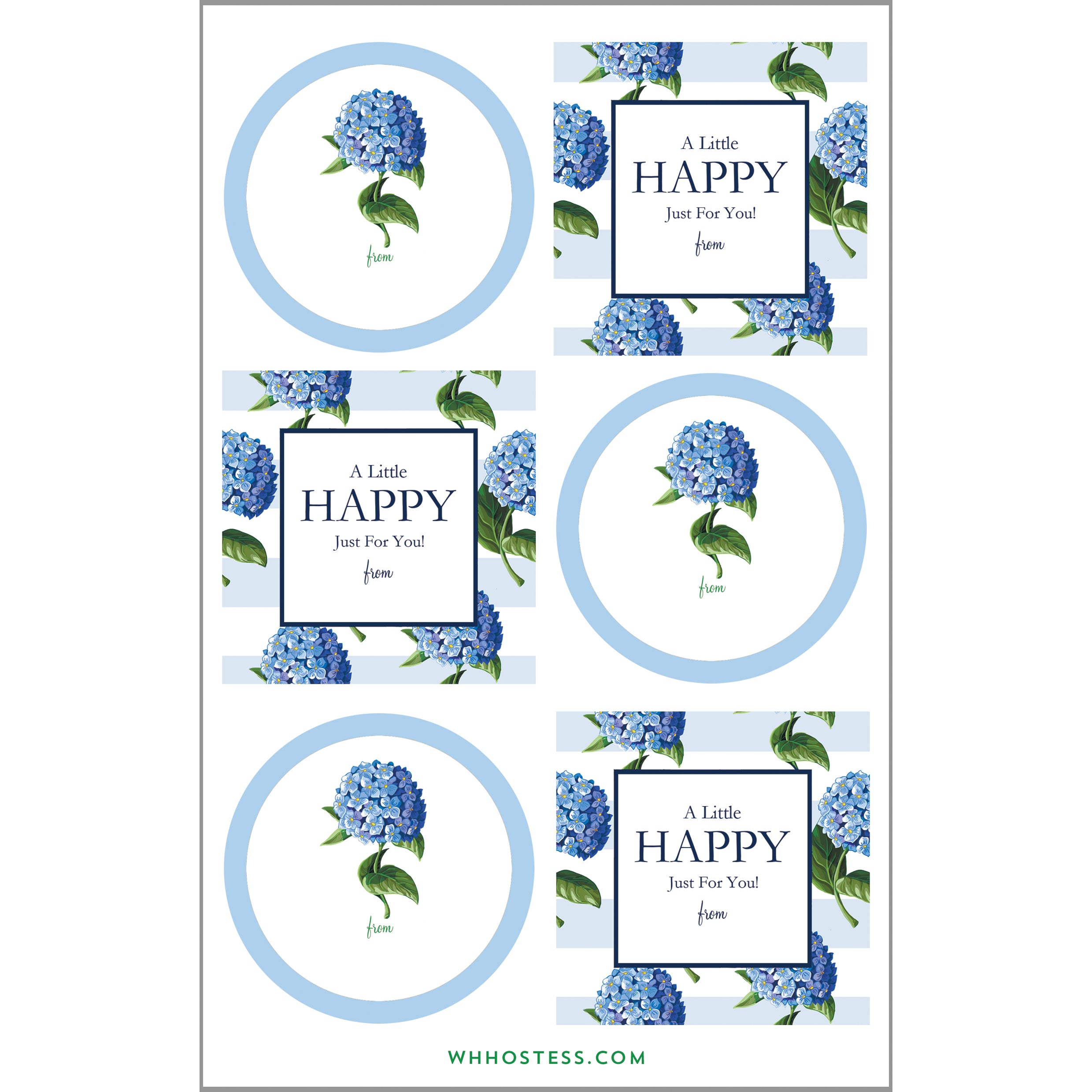 Personalized Gift Stickers in Preppy Modern Patterns - WH Hostess ...