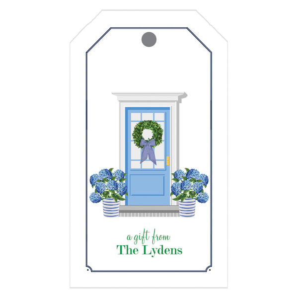 Hydrangeas Front Door Personalized Gift Tags - WH Hostess Social Stationery