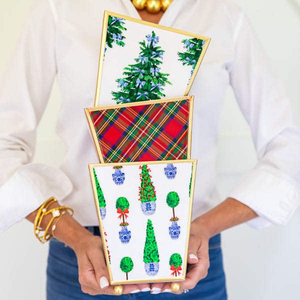 Red Tartan Plaid Christmas 6" Cache Pot Decoration - WH Hostess Social ...