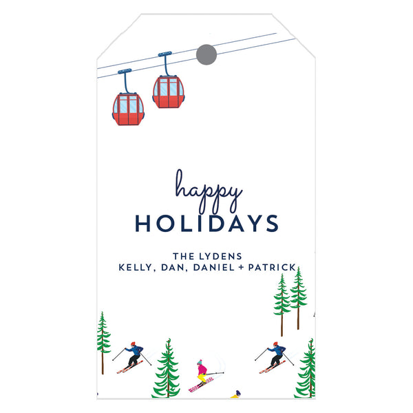 Ski Season Holiday Personalized Gift Tags - WH Hostess Social Stationery