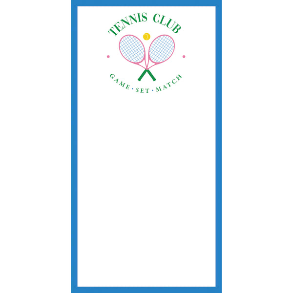 Stock Shoppe: 4.25x8.5 Tennis Club Notepad - WH Hostess Social Stationery