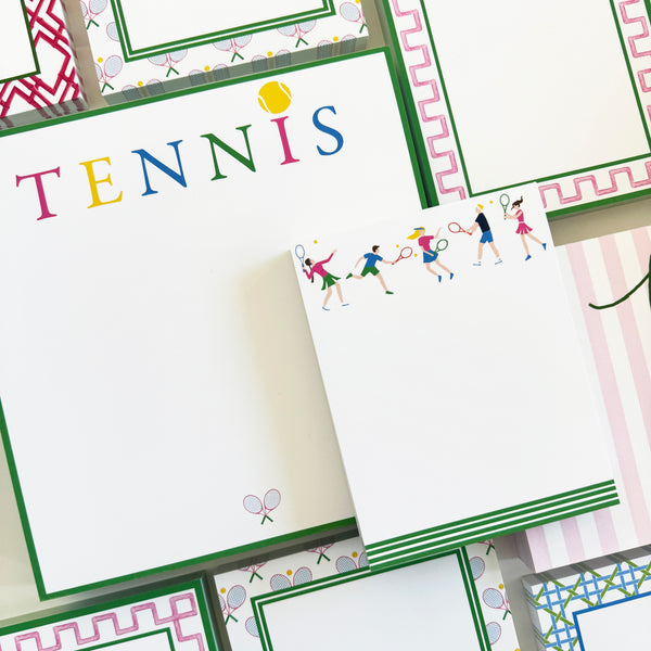 Stock Shoppe: 4x5 Tennis Players Notepad - WH Hostess Social Stationery