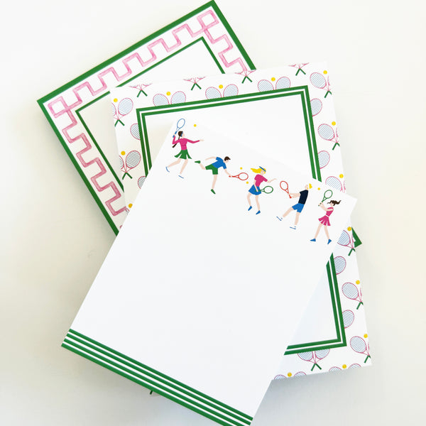Stock Shoppe: 4x5 Tennis Players Notepad - WH Hostess Social Stationery