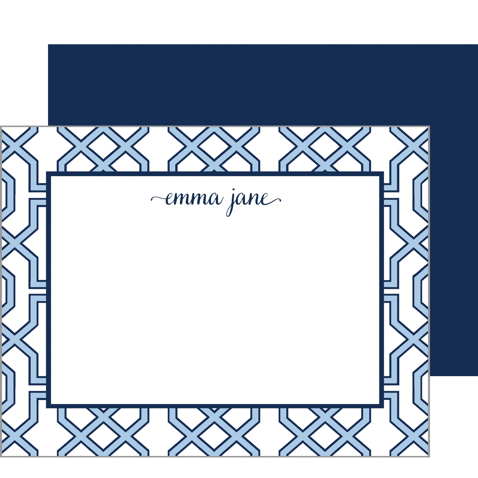 Personalized Preppy Stationery Flat Notecards - WH Hostess Social ...