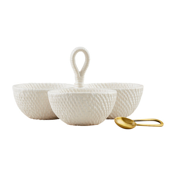 Woven Ceramic Triple Dish - WH Hostess Social Stationery