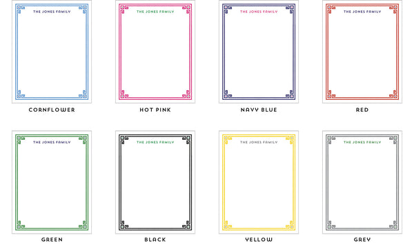 Greek Key Border Personalized Notepad - More Color Options - WH Hostess ...