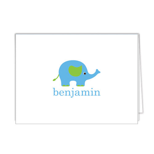 Elephant Personalized Folded Notecards - More Color Options - WH ...