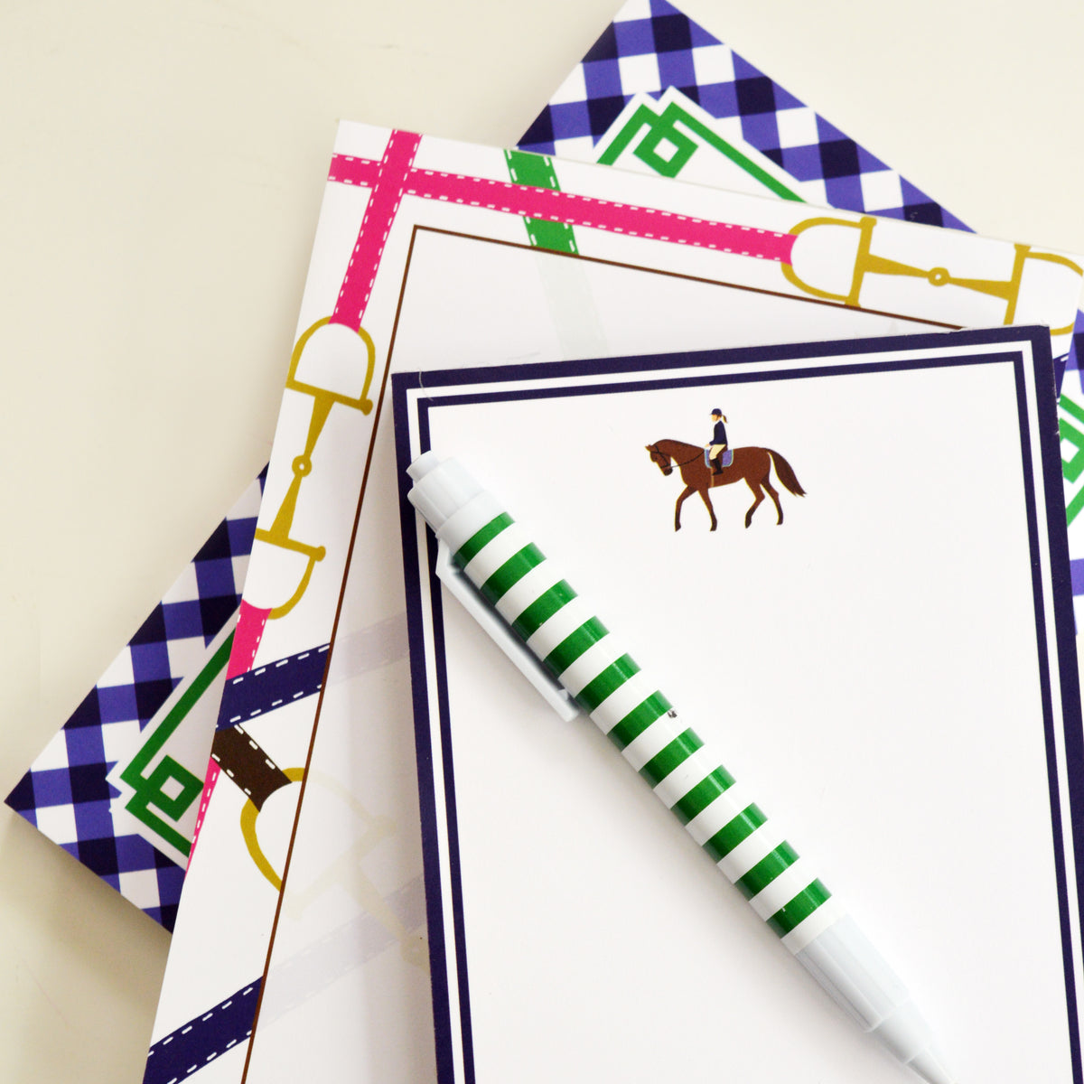 Equestrian Horse Bits Patterned Personalized Notepad - WH Hostess ...