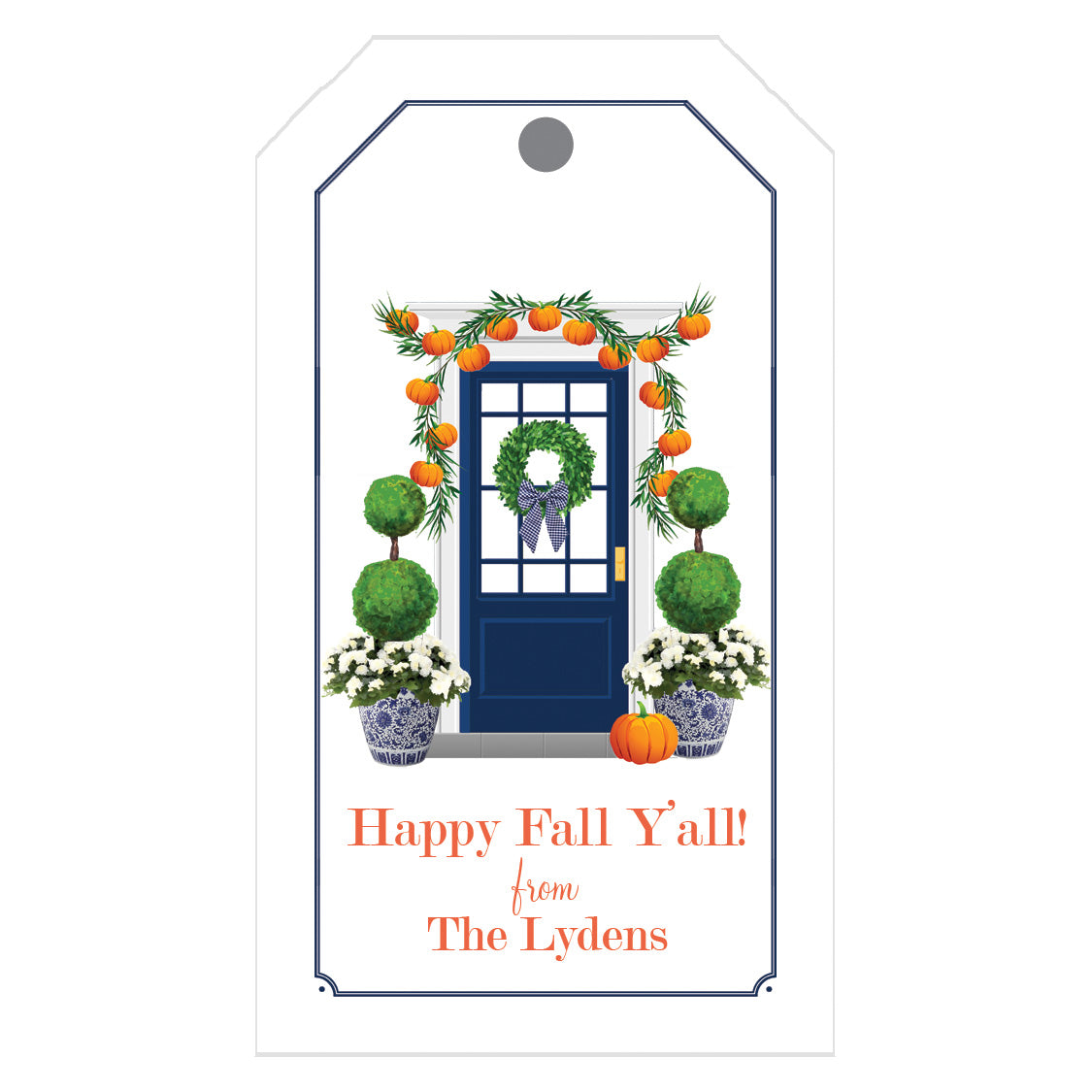Fall Front Door with Pumpkins Personalized Gift Tags - WH Hostess ...