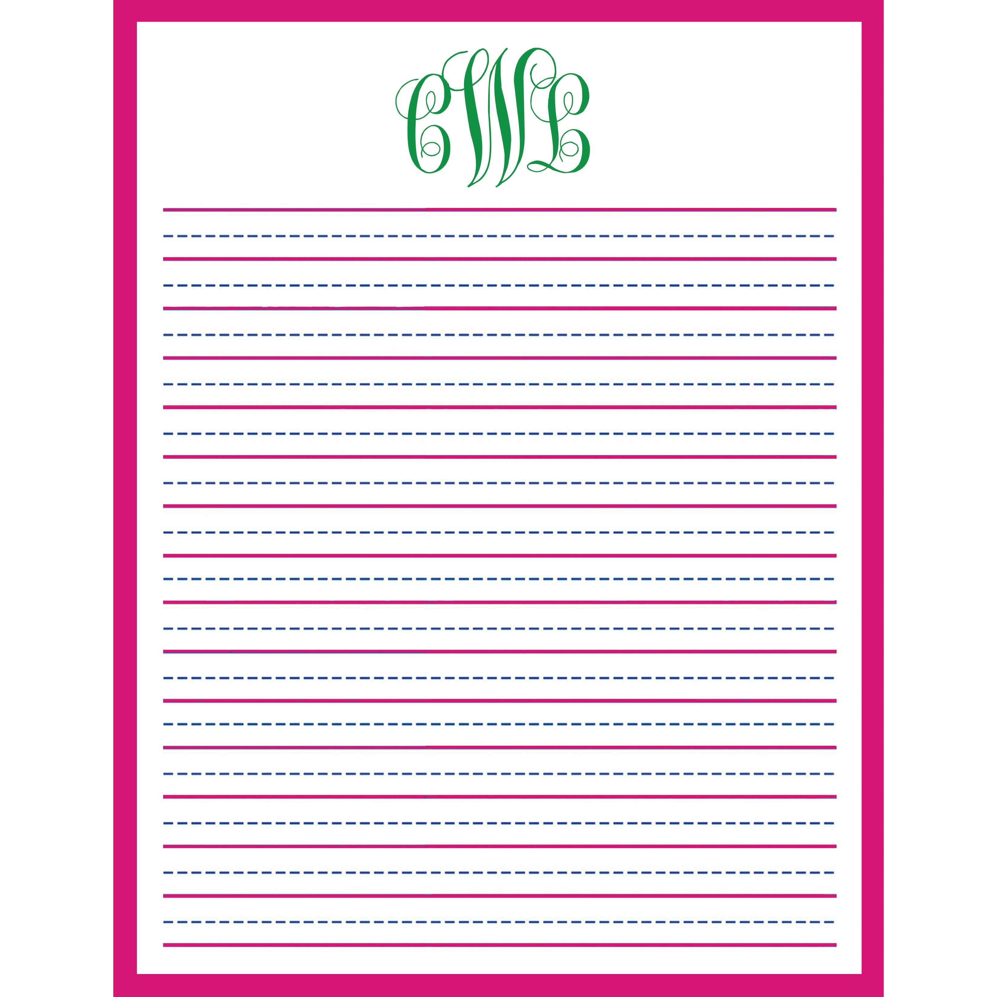 Hot Pink Notebook Paper