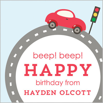 LIttle Red Car Gift Stickers - Set of 24 - WH Hostess Social Stationery