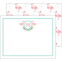 Watercolor Pink Flamingo Personalized Flat Notecards - WH Hostess ...