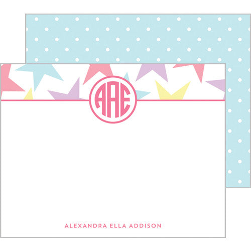 Personalized Preppy Flat Notecards for Kids Tagged "pastel" - WH ...