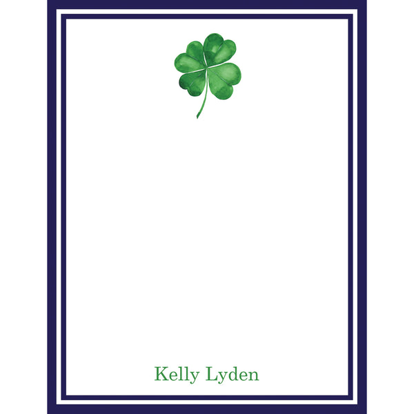 Shamrock Four Leaf Clover Personalized Notepad - WH Hostess Social ...