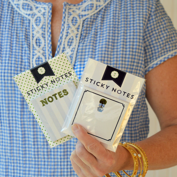 Striped Topiary Single Sticky Note - WH Hostess Social Stationery