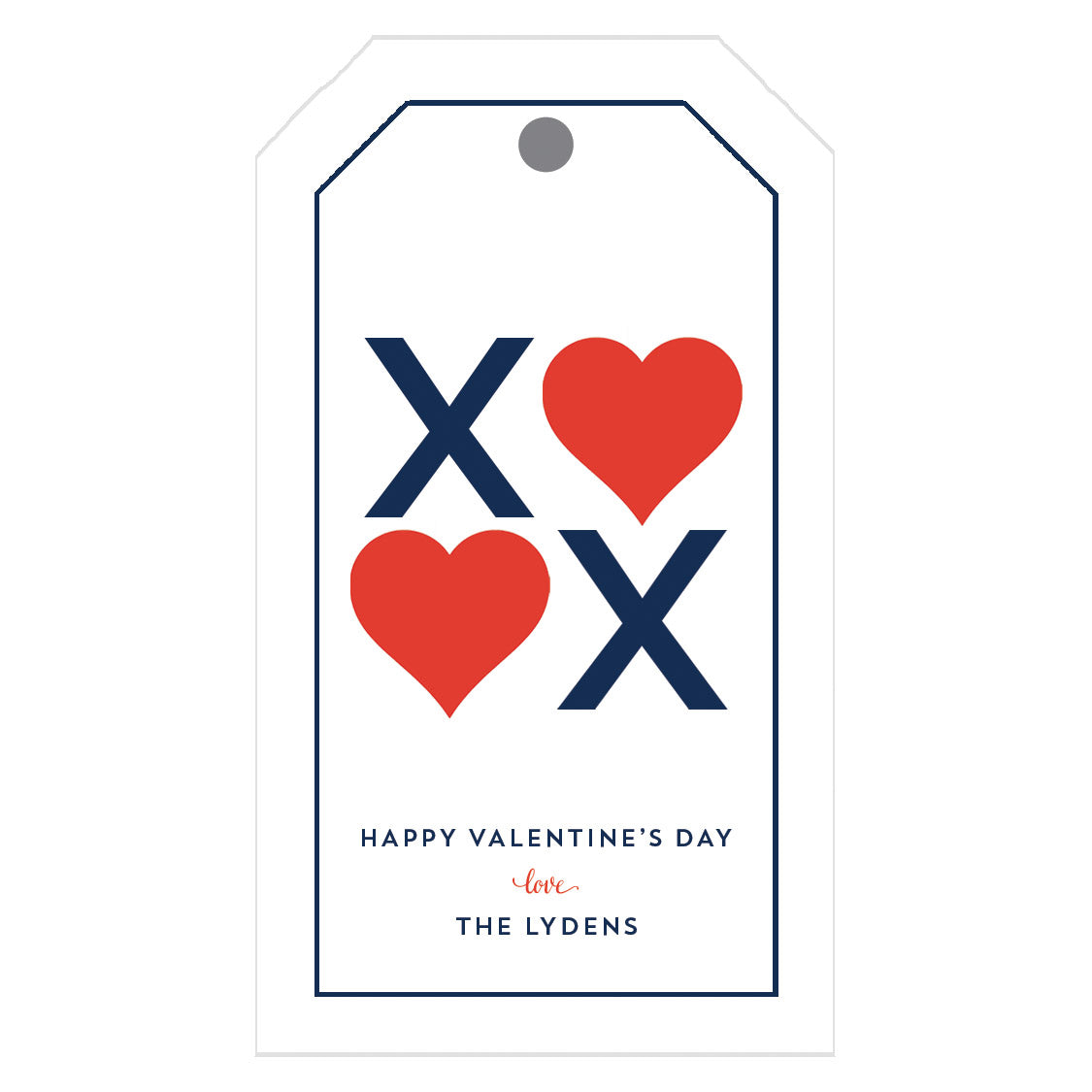XO Valentine's Day Personalized Gift Tags - WH Hostess Social Stationery